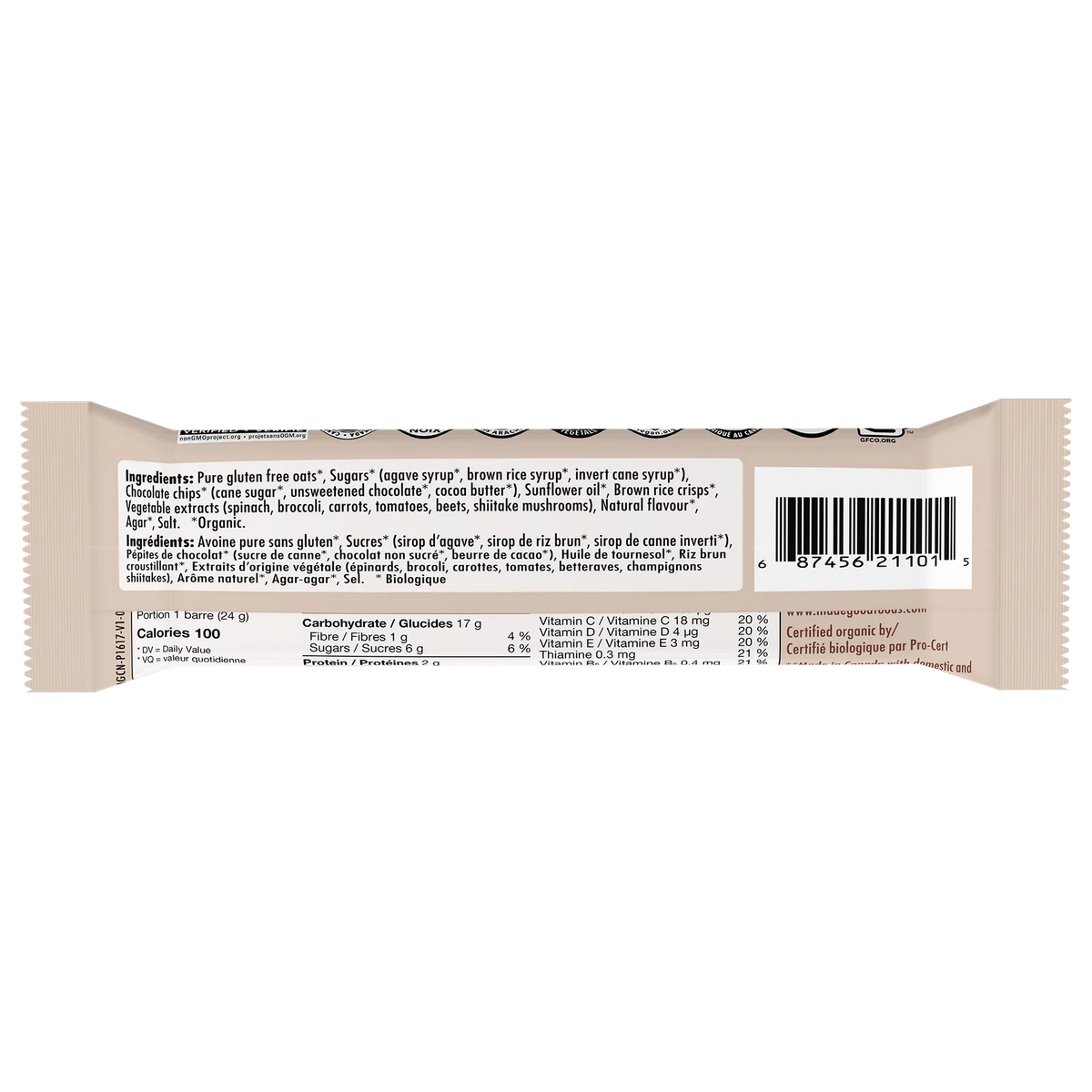 Made Good Granola Bars (Chocolate Chip) - 24 x 24g – On The Way Cafe Inc